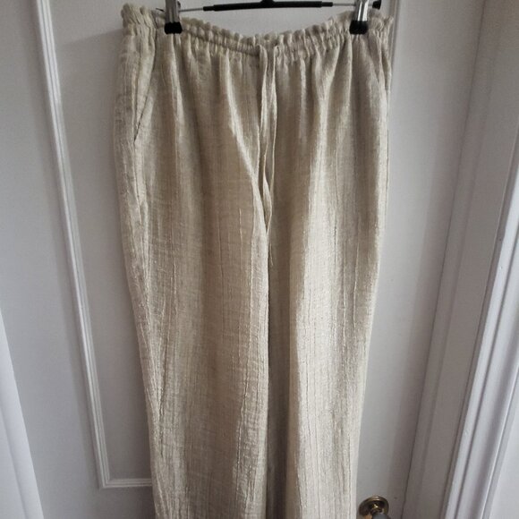 Simon Chang | Pants & Jumpsuits | Simon Chang Wide Leg Pullon Linen ...